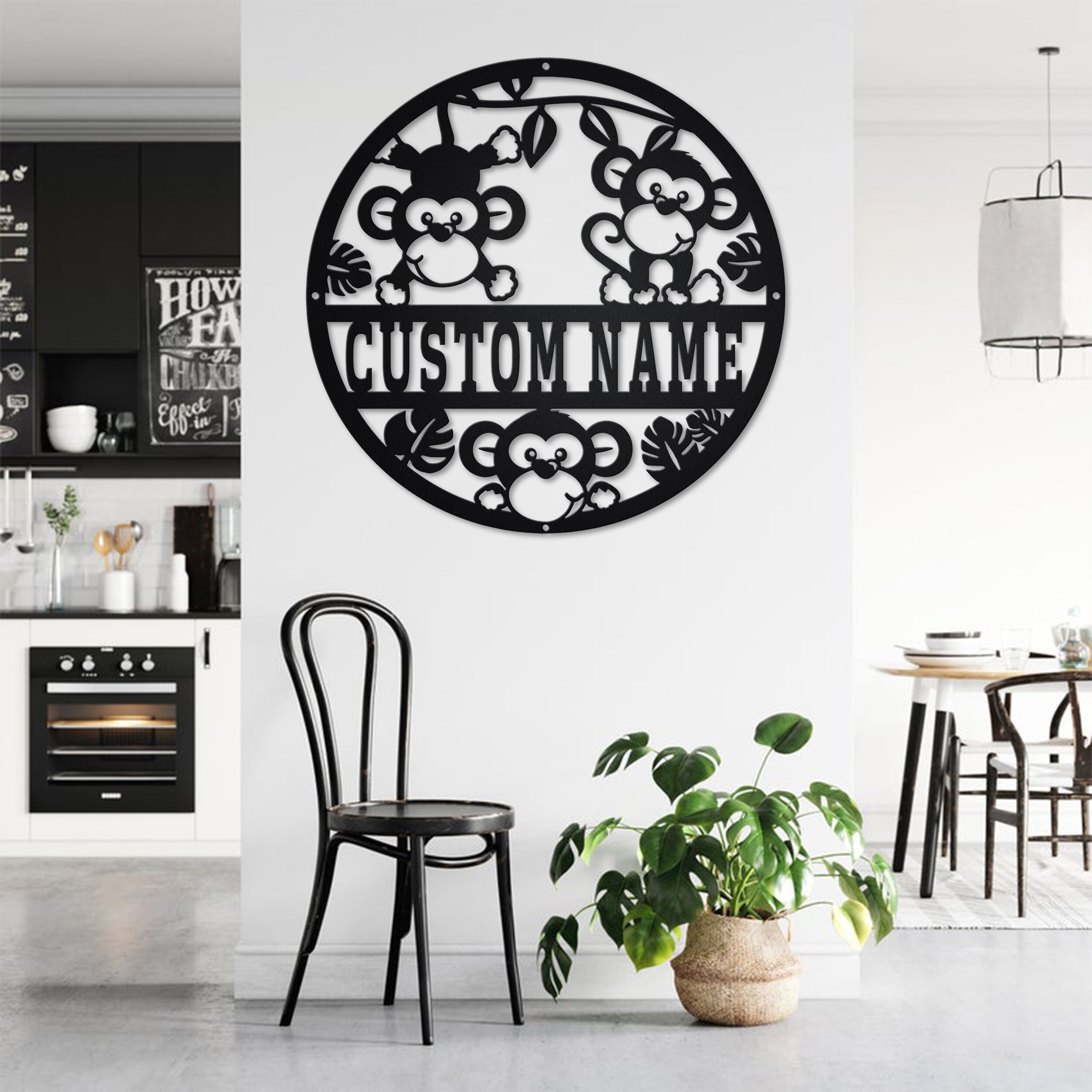 Custom Monkey Metal LED Sign: Personalized Nursery Decor - Etsy