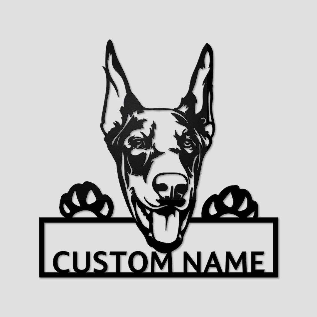 Personalized Doberman Dog Metal Sign | Doberman Dog Metal Wall Art ...