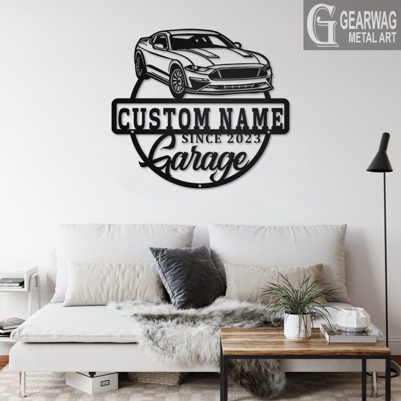 Personalized Garage Name Metal Sign With LED Lights: Custom Man Cave ...