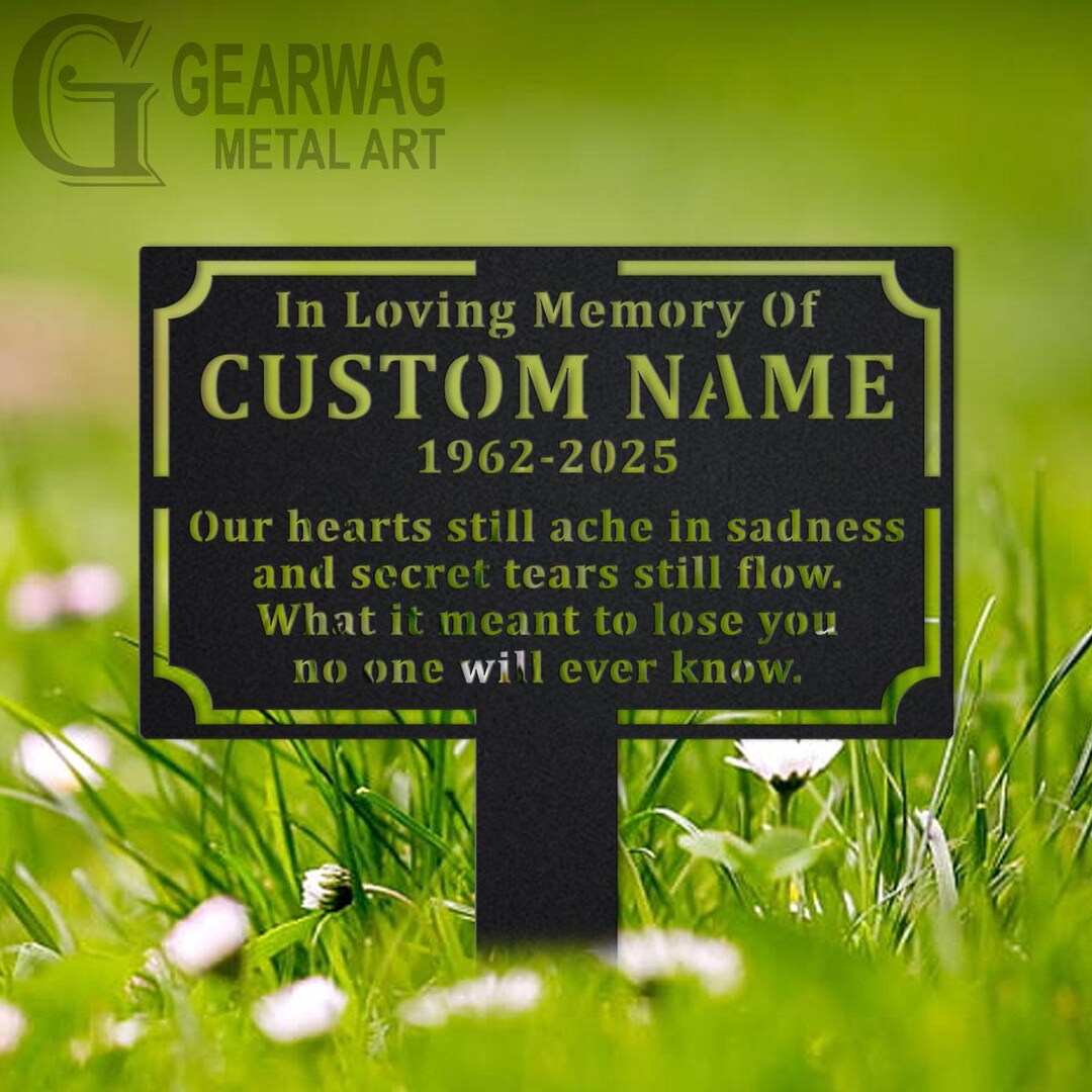 Personalized Memorial Stake: Metal Remembrance Plaque, in Loving Memory ...