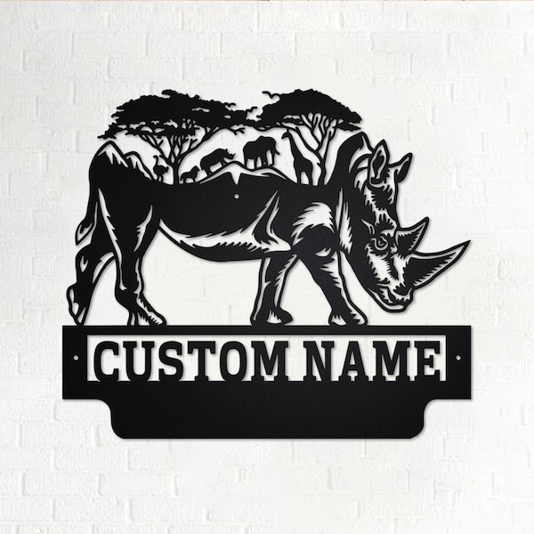 Rhino Wall Art - Etsy