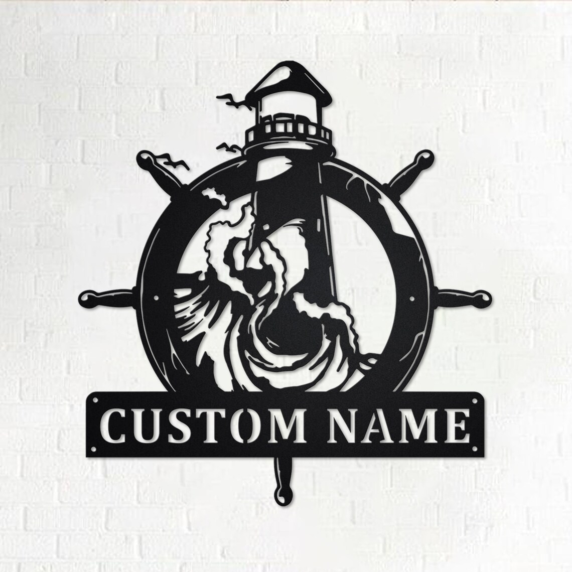 Custom the Lighthouse Metal Wall Art With LED Light - Etsy