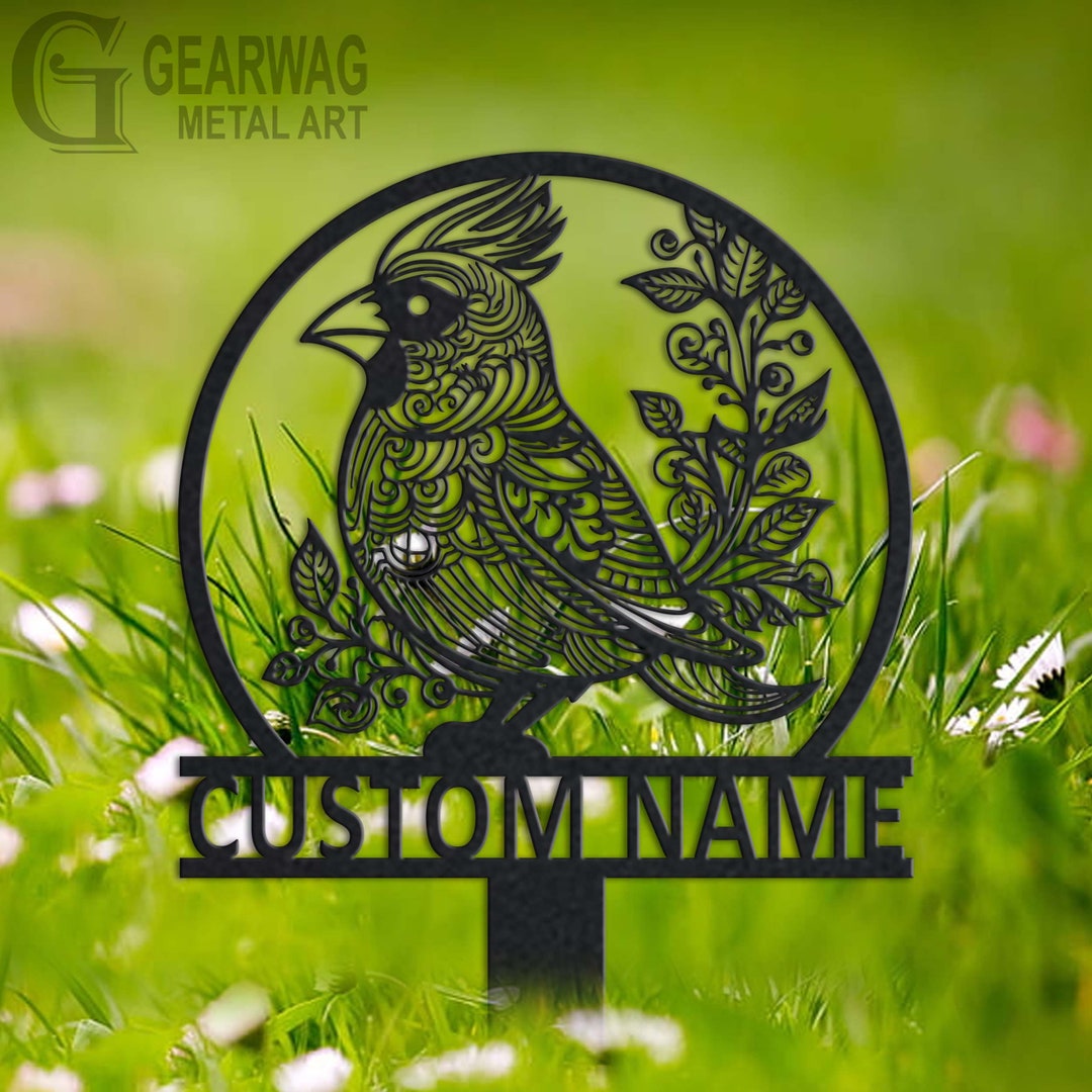 Personalized Metal Bird Garden Sign: Black Crow Yard Art - Etsy