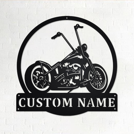 Custom Motorcycle Metal Wall Art Personalized Biker Name Sign | Etsy