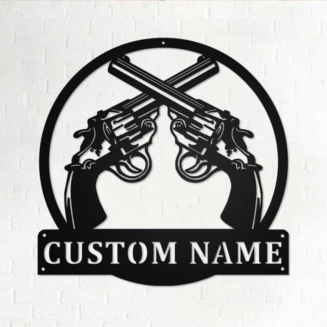 Custom Revolvers Metal Wall Art, Personalized Revolvers Name Sign ...