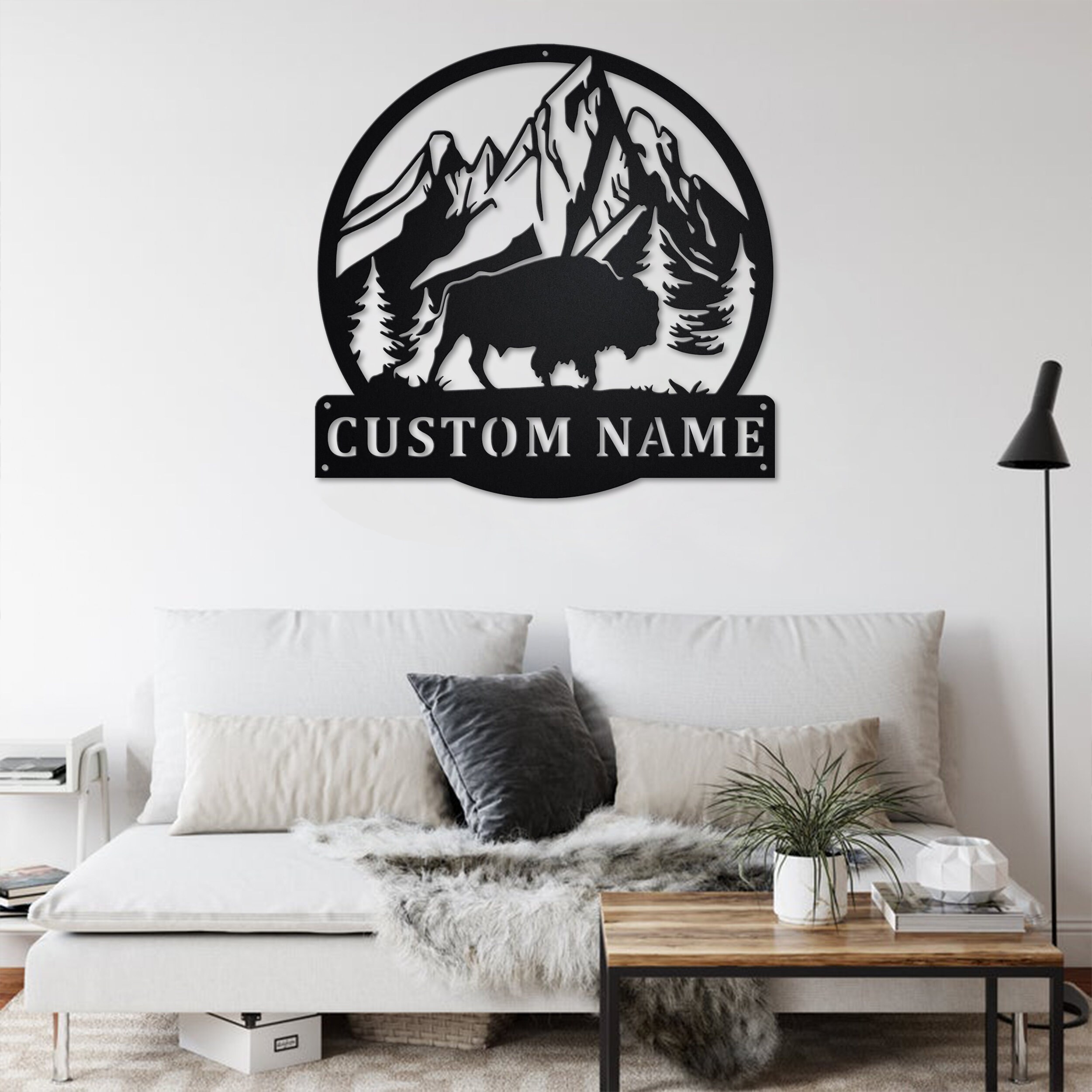 Custom Bison Metal Wall Art With LED Light Personalized Bison - Etsy