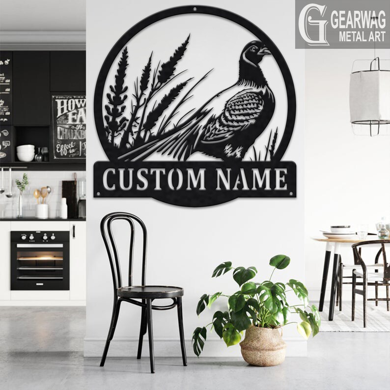 Custom Pheasant Metal Sign With LED: Personalized Room Decor - Etsy