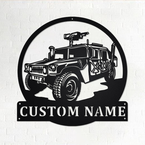 Custom Humvee Metal Wall Art Personalized Humvee Name Sign | Etsy