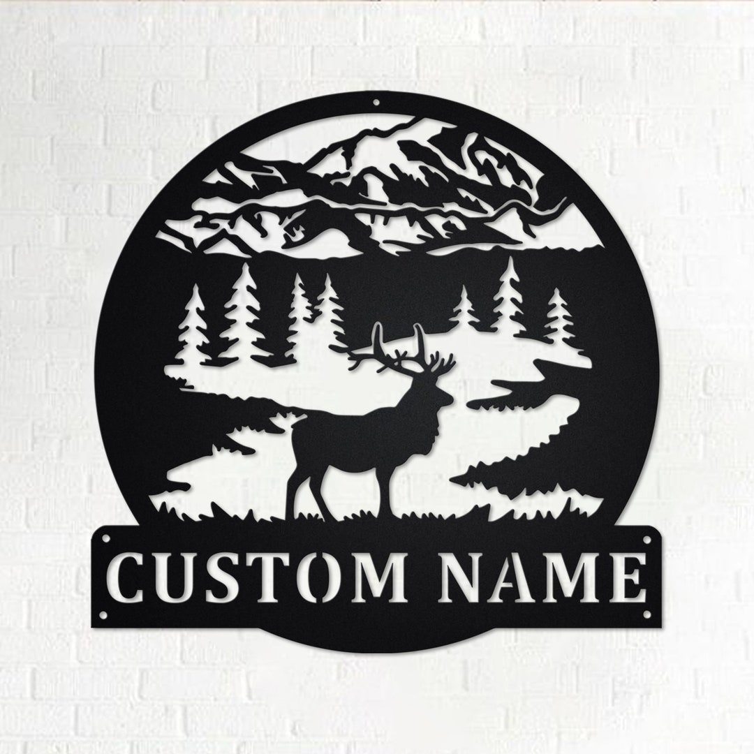 Custom Elk Hunting Metal Wall Art: Personalized Hunter Name Sign - Etsy