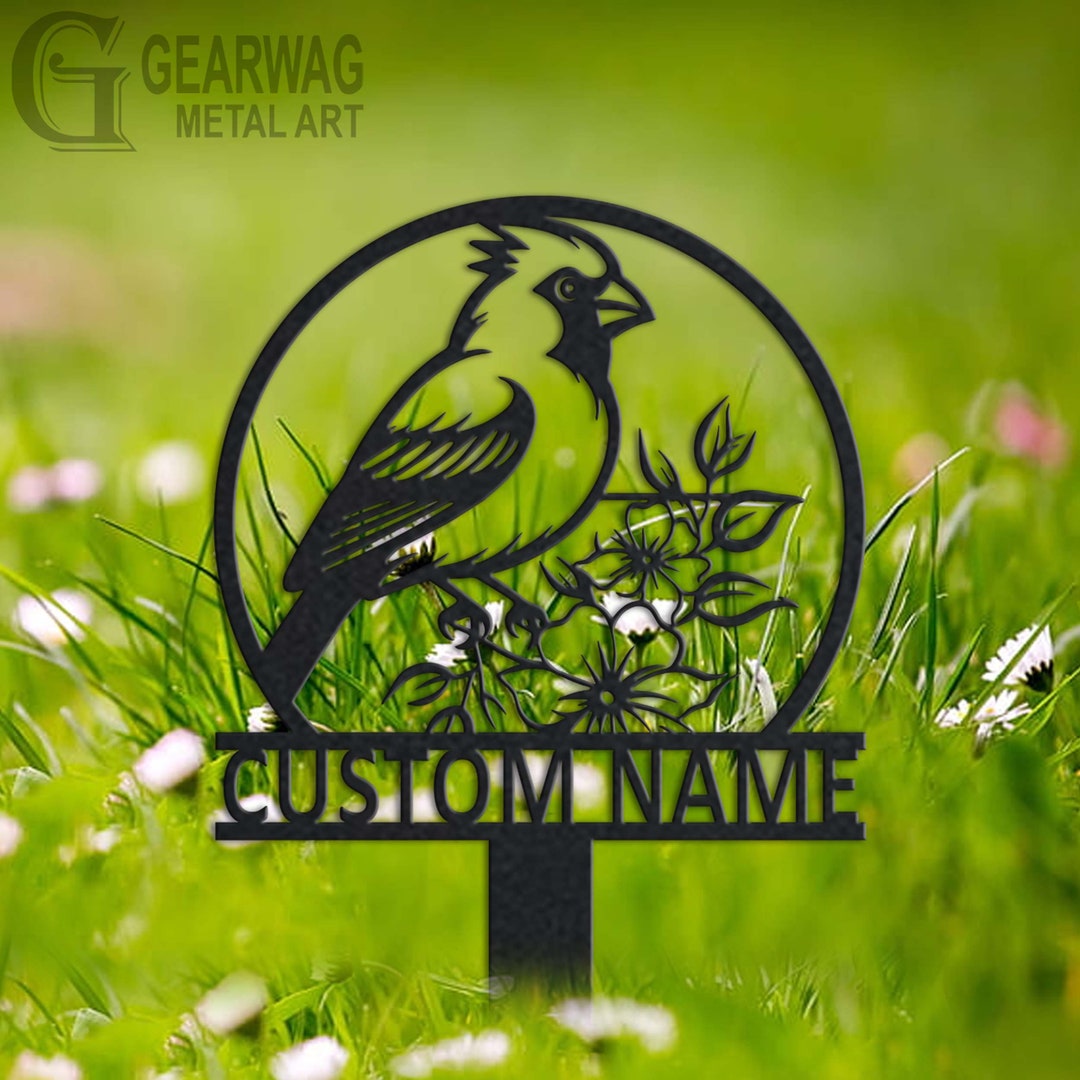 Personalized Black Metal Bird Garden Sign: Custom Raven Yard Art - Etsy