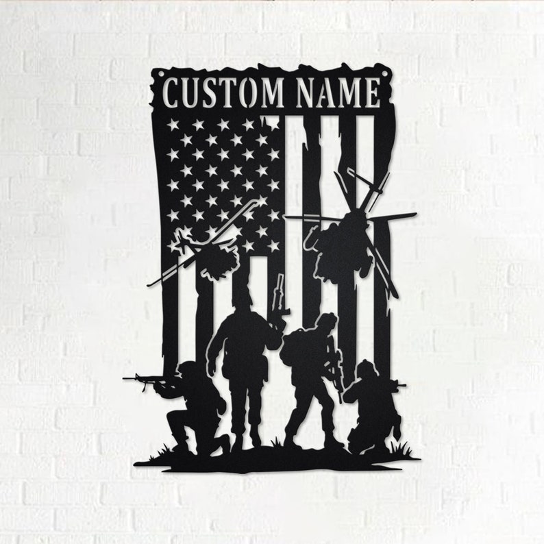 Custom US Military Soldiers Metal Wall Art With LED Light - Etsy