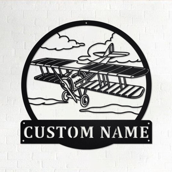 Custom Biplane Metal Wall Art Personalized Biplane Pilot Name - Etsy
