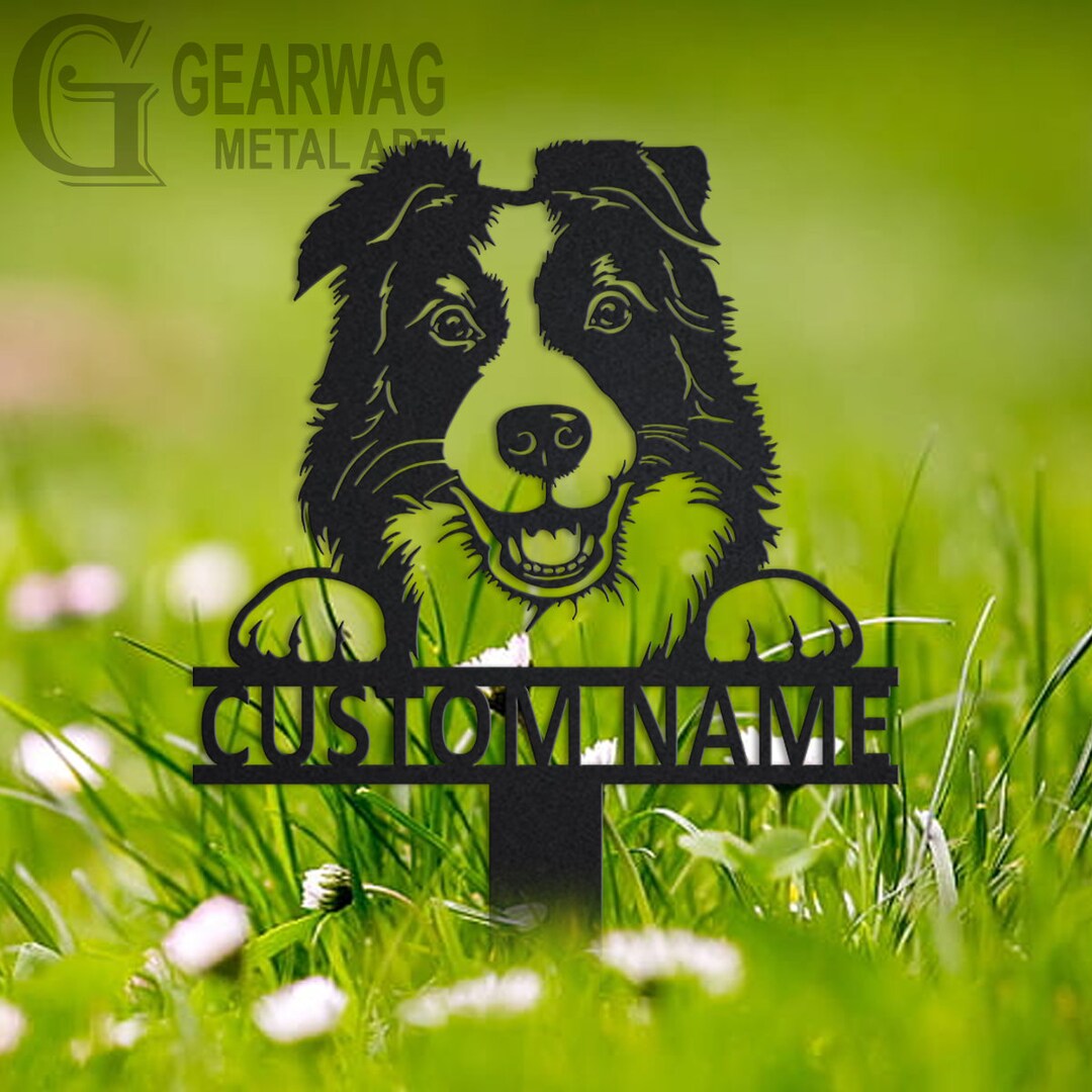 Personalized Border Collie Metal Garden Sign: Custom Dog Memorial - Etsy