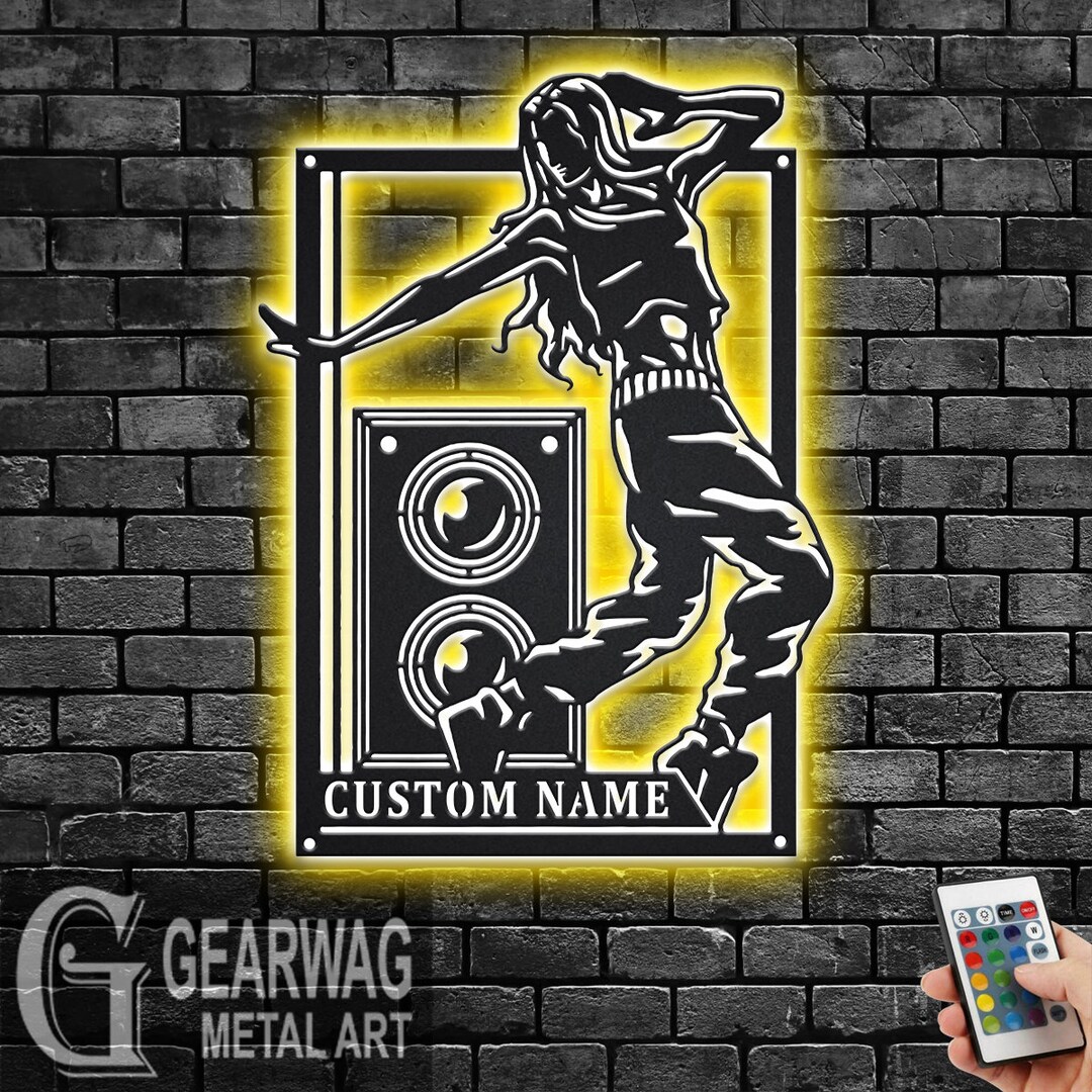 Custom Female Street Dance Signage Metal Wall Art With LED Light ...
