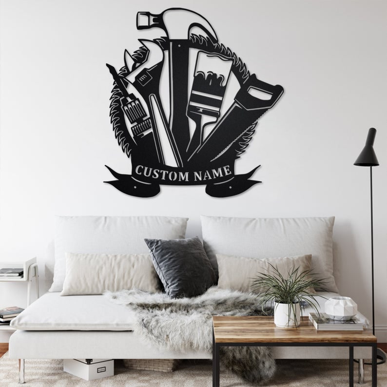 Custom Handyman Metal Wall Art: Personalized Home Decor Sign - Etsy