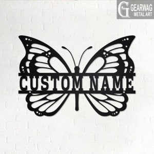 Custom Butterfly Metal Wall Art With LED: Personalized Name Sign - Etsy