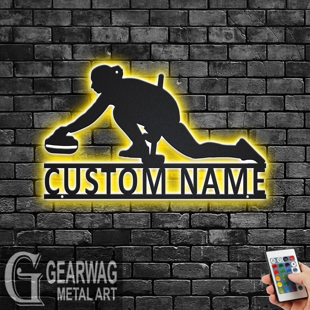 Custom Curling Metal Wall Art With LED Light: Personalized Name Sign - Etsy