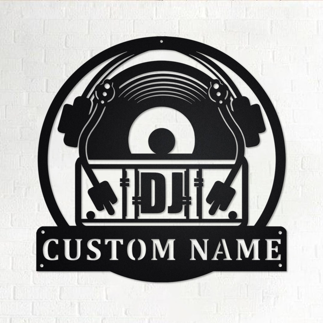 Custom Music Turntable Record Metal Wall Art, Personalized Disc Jockey ...