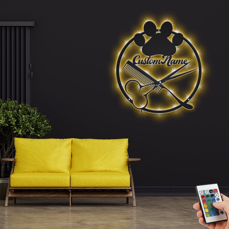 Custom Dog Grooming Salon Metal Sign With LED Light - Etsy
