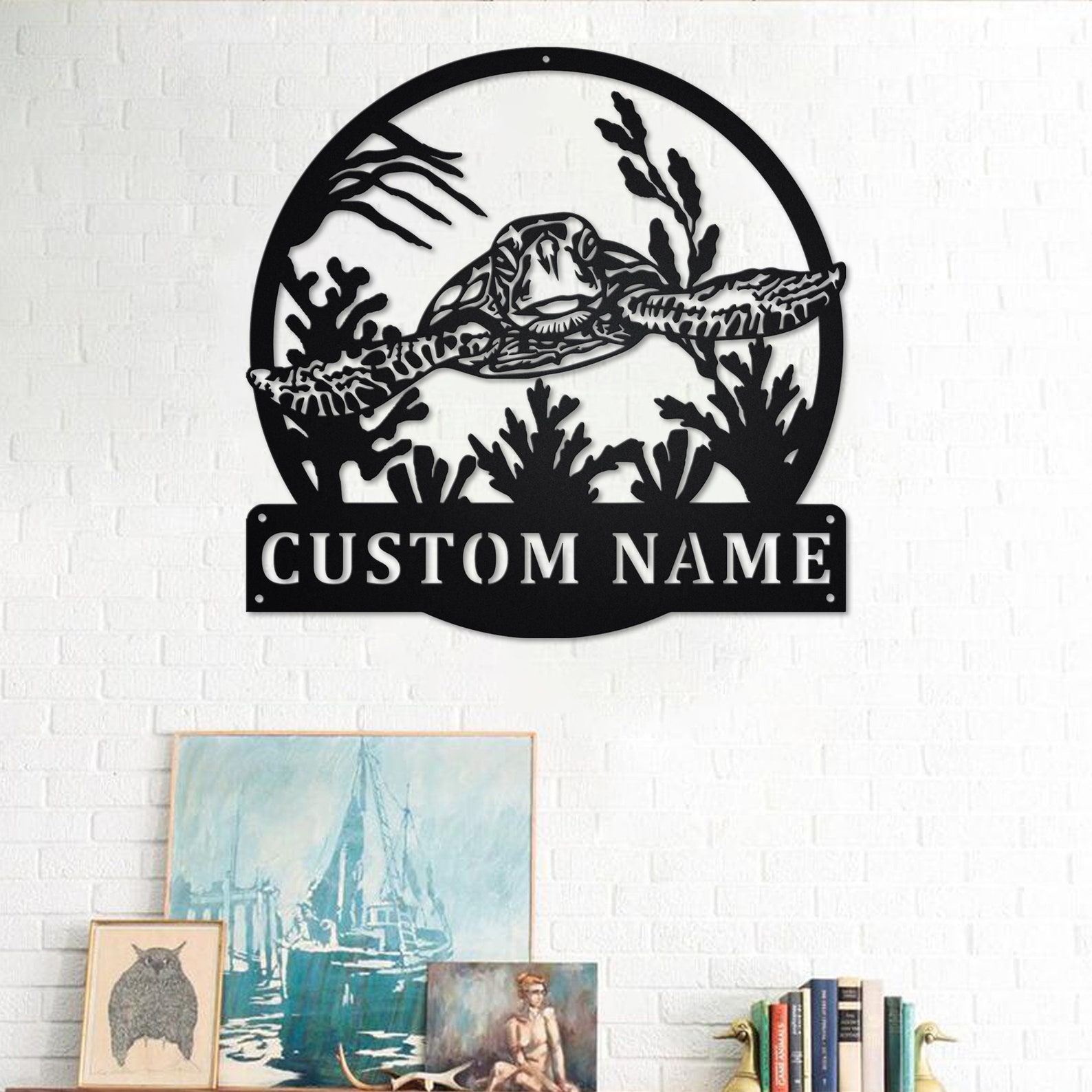 Personalized Sea Turtle Metal Sign Sea Turtle Metal Wall Art | Etsy
