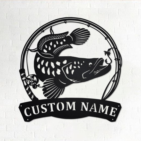 Custom Snakehead Fish Metal Wall Art Personalized Snakehead | Etsy
