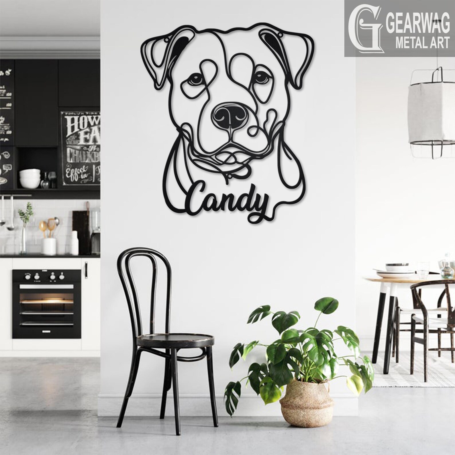 Custom Staffordshire Bull Terrier Line Art LED Metal Sign - Etsy