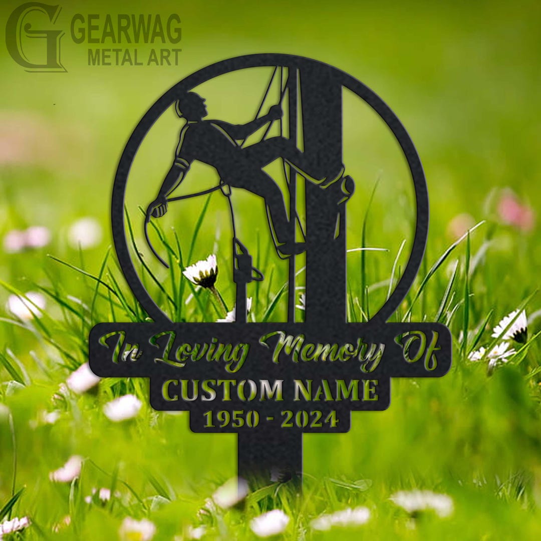 Custom Tree Arborist Memorial Stake, Metal Stake, Outdoor Decor, in ...