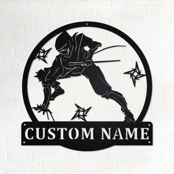 Custom Ninja Metal Wall Art Personalized Ninja Name Sign | Etsy