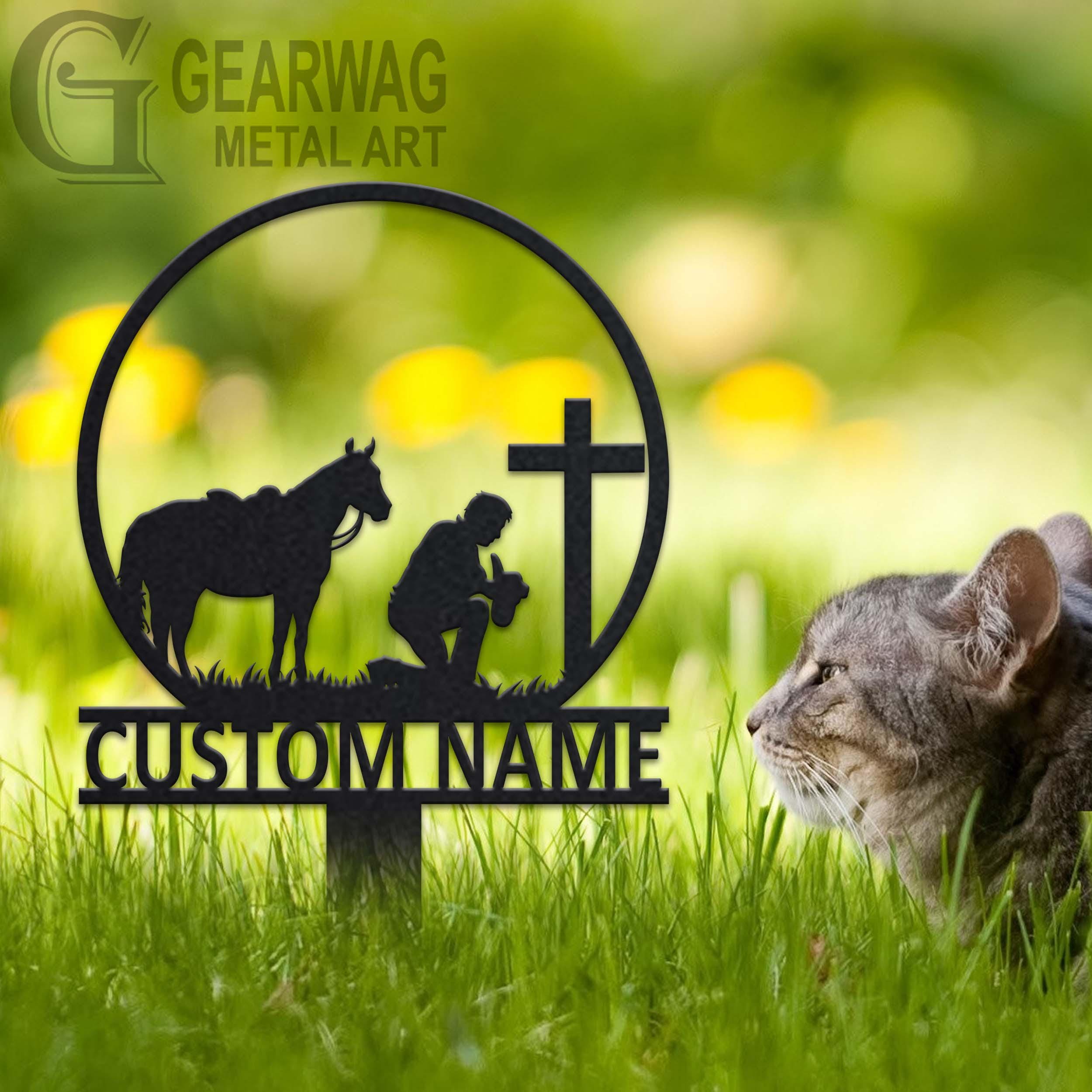Personalized Cowboy Metal Garden Sign: Custom Memorial Yard Art - Etsy