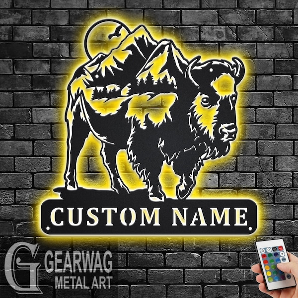 Metal Bison Sign - Etsy