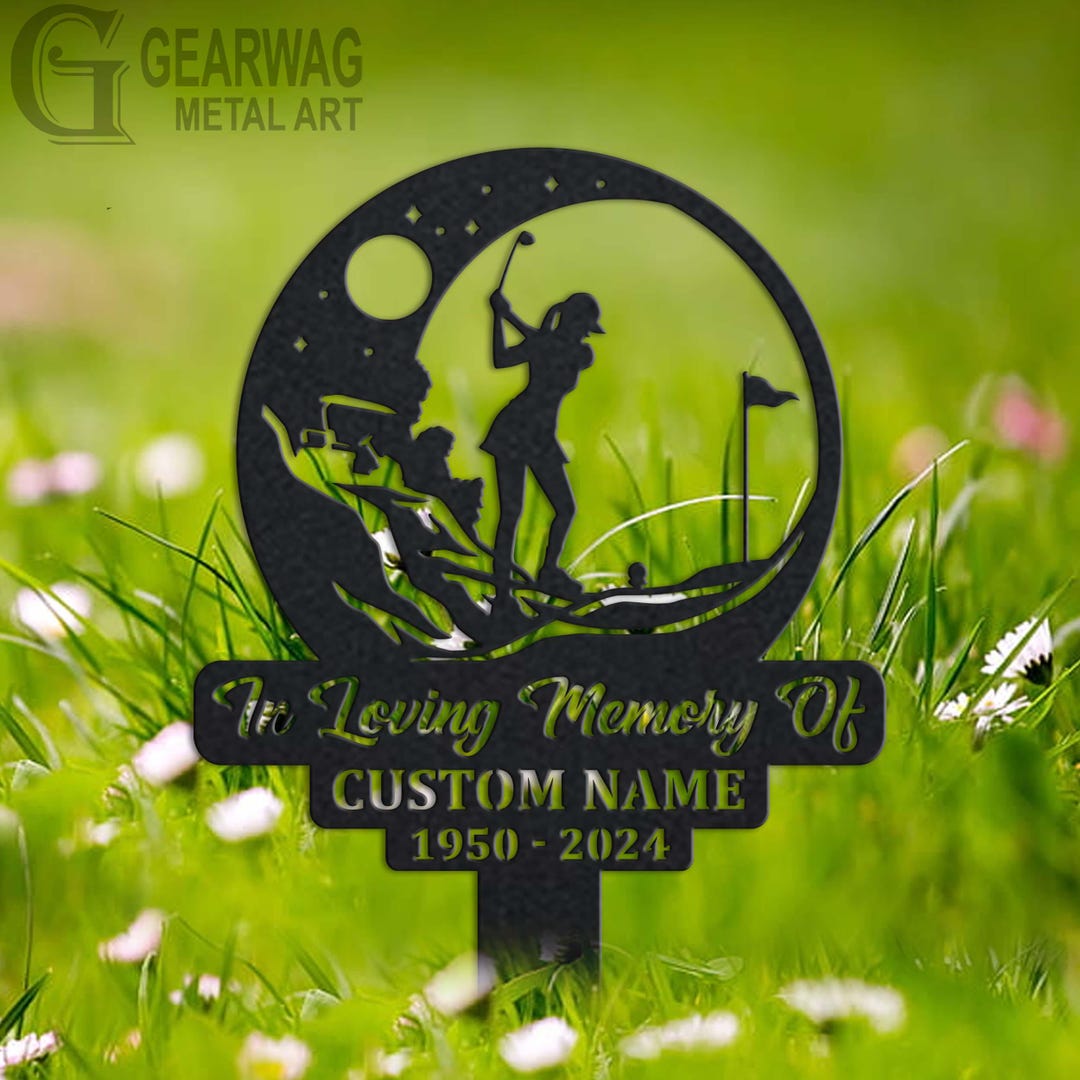 Custom Female Golfer Memorial Stake: Metal Garden Sympathy Sign - Etsy