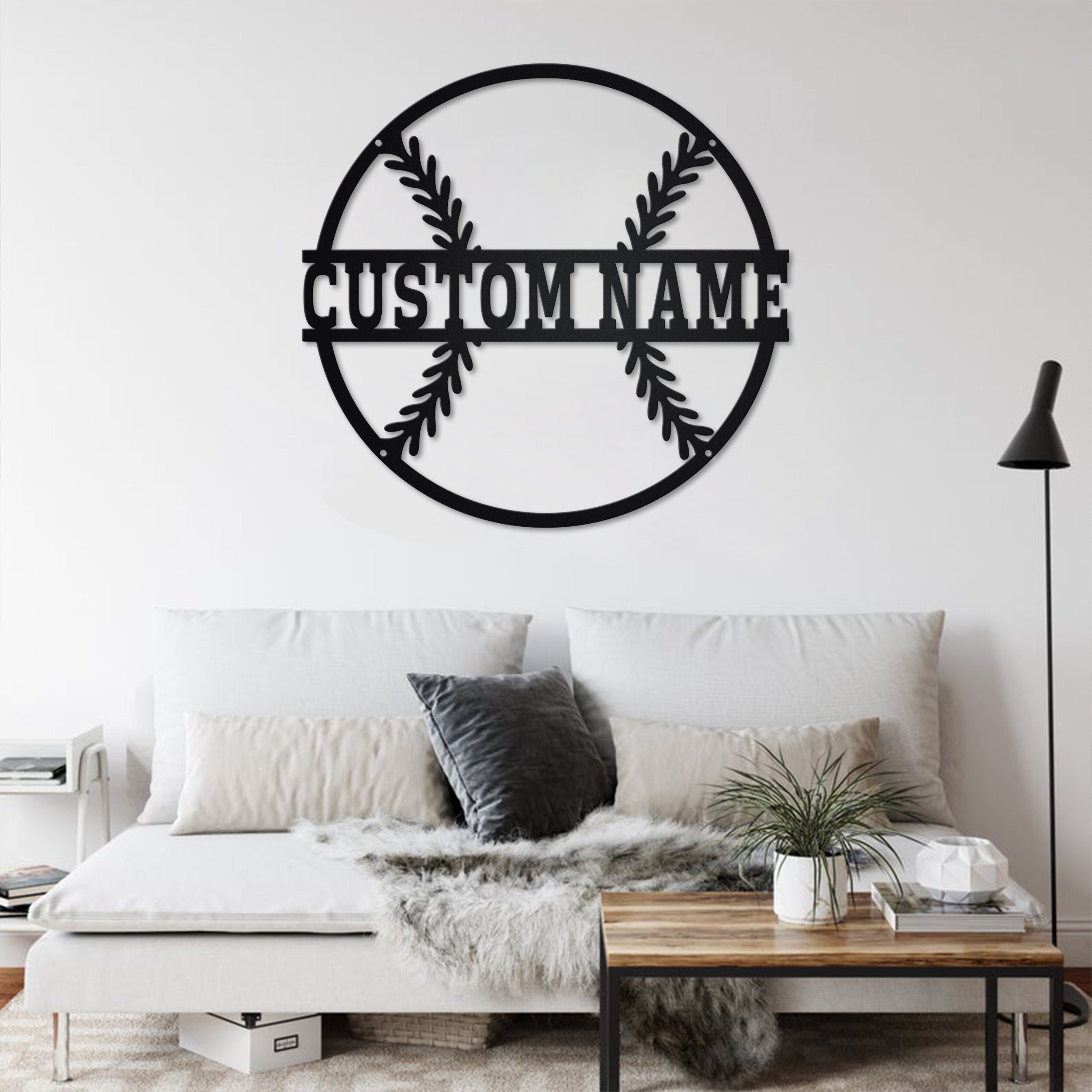 Custom Baseball Metal Wall Art With LED Light Personalized - Etsy