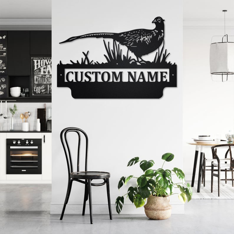 Custom Pheasant Metal Wall Art With LED Light Personalized - Etsy