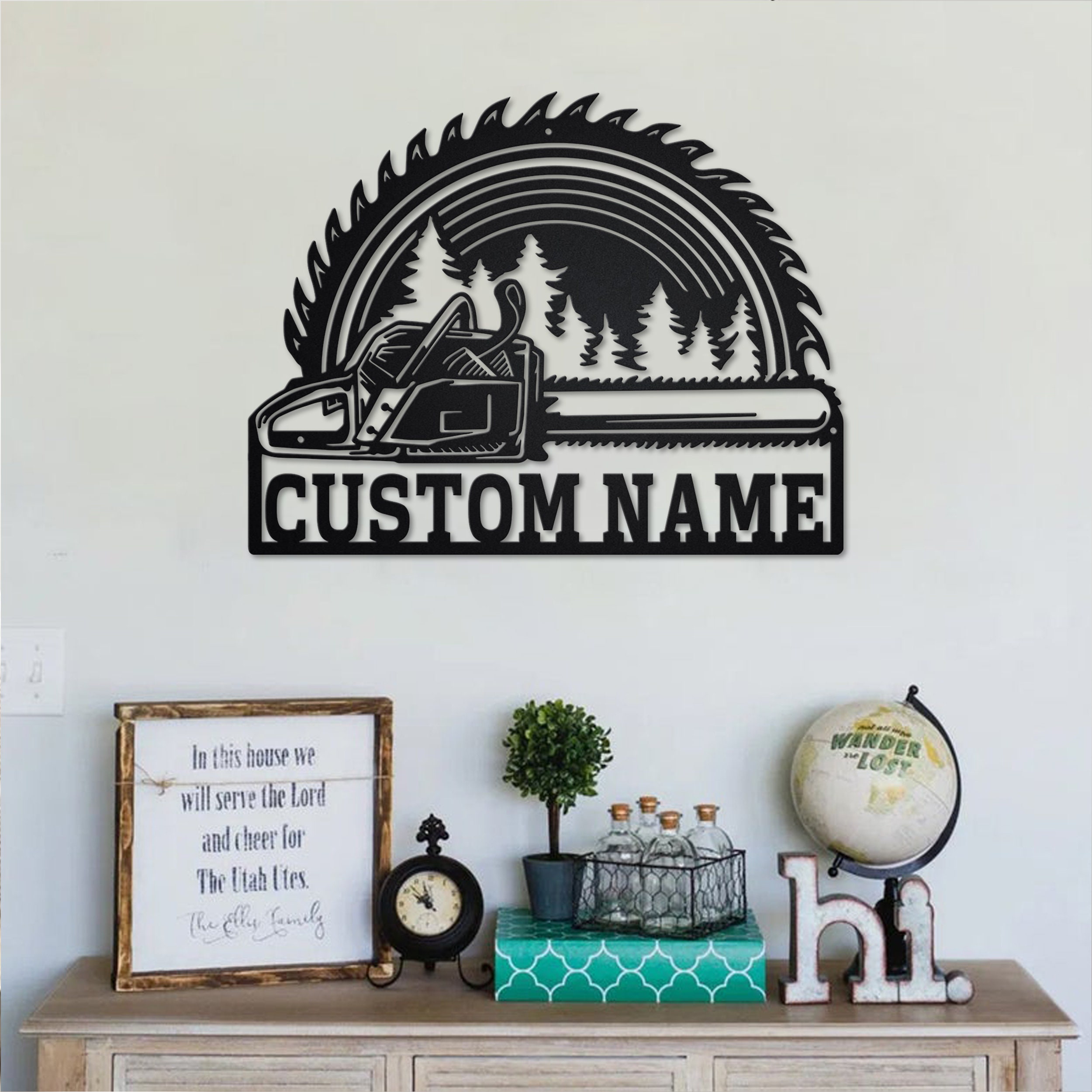 Custom Chainsaw Wood Metal Wall Art Personalized Woodworker - Etsy