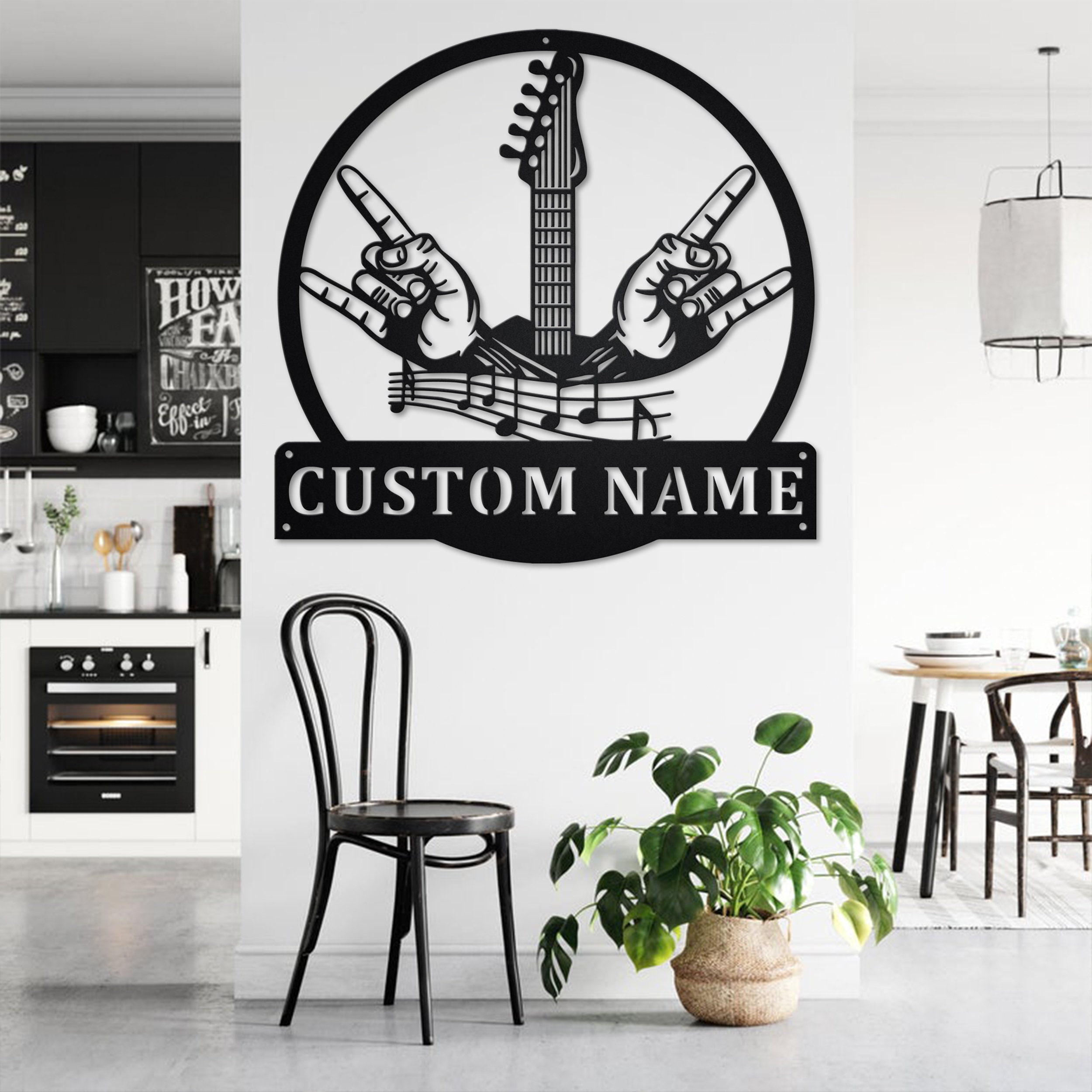 Custom Rock and Roll Metal Sign With LED Light: Personalized Home Decor ...