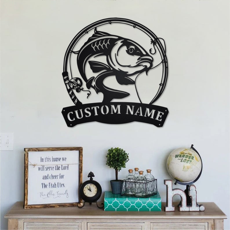 Personalized Carp Fish Metal Sign Fishing Metal Wall Art - Etsy