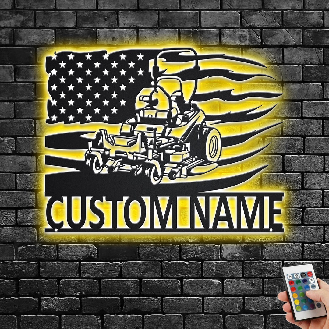 Custom Zero Turn Lawn Mower Metal Wall Art With LED Light - Etsy