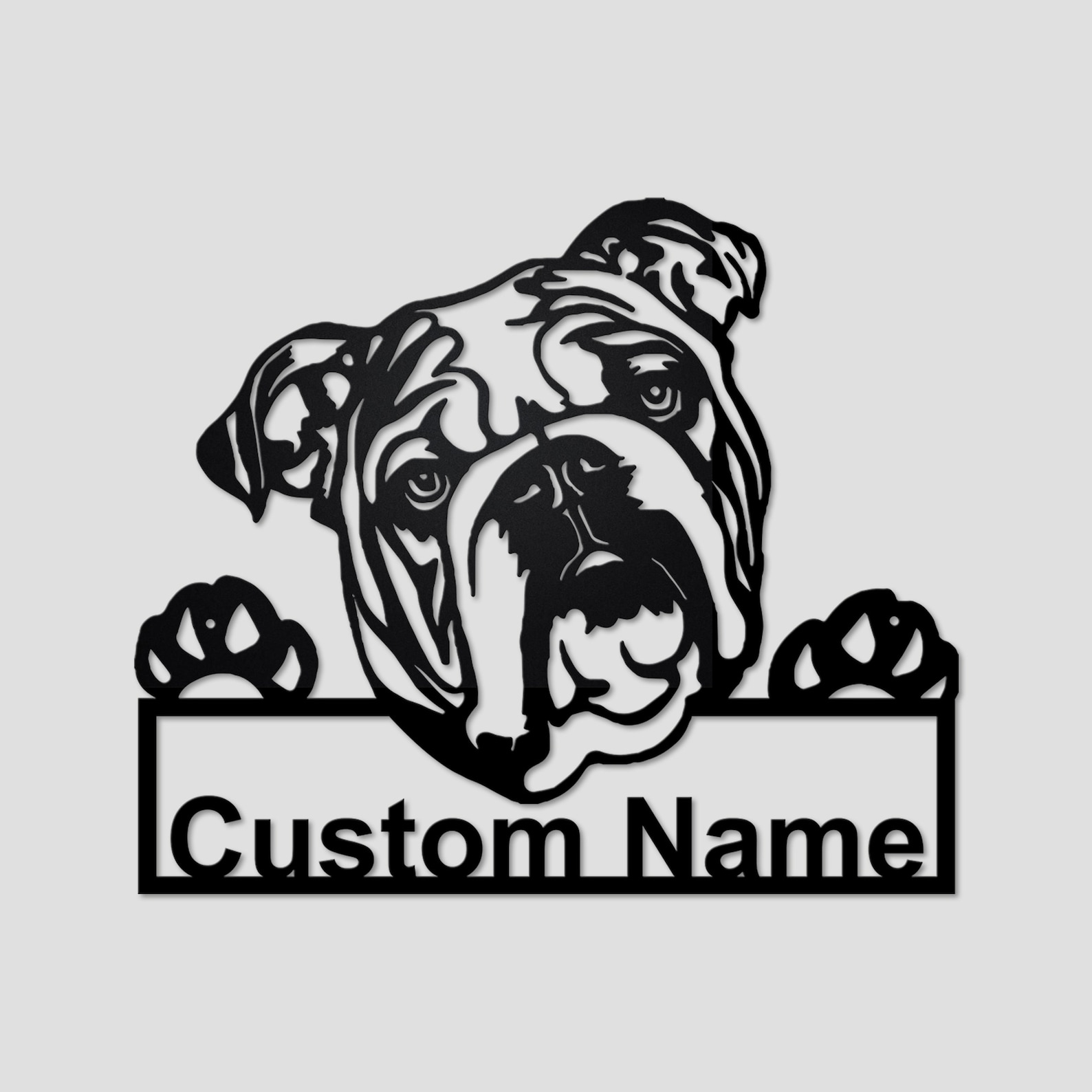 Personalized English Bulldog Metal Sign: Custom Dog Wall Art - Etsy