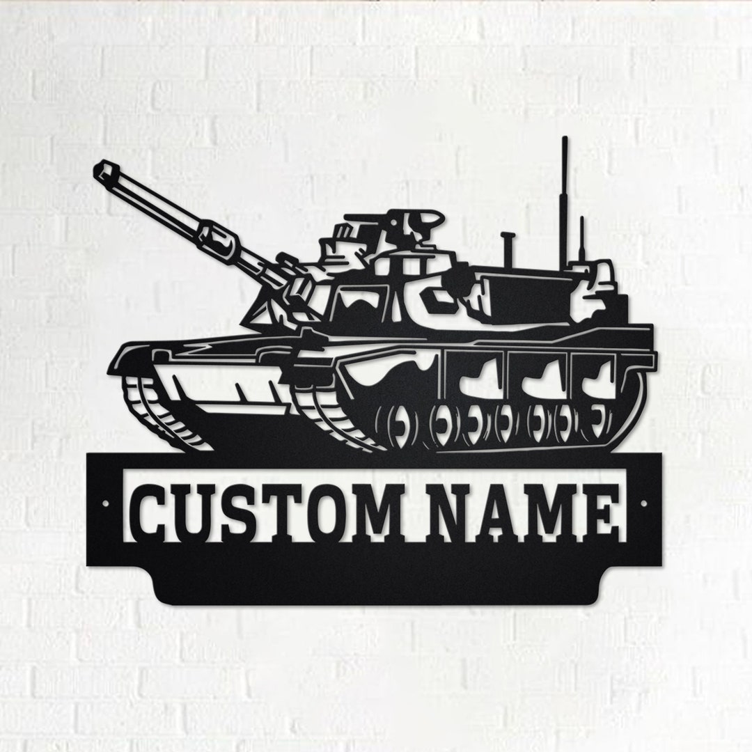 Custom Military Tank Metal Wall Art: Personalized Name Sign - Etsy