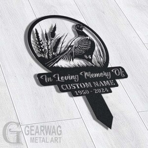 Custom Pheasant Memorial Stake: Metal Outdoor Grave Marker - Etsy