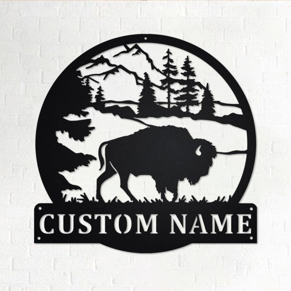 Metal Bison Sign - Etsy