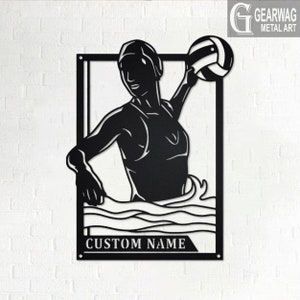Custom Female Water Polo Signage Metal Sign With LED Light ...
