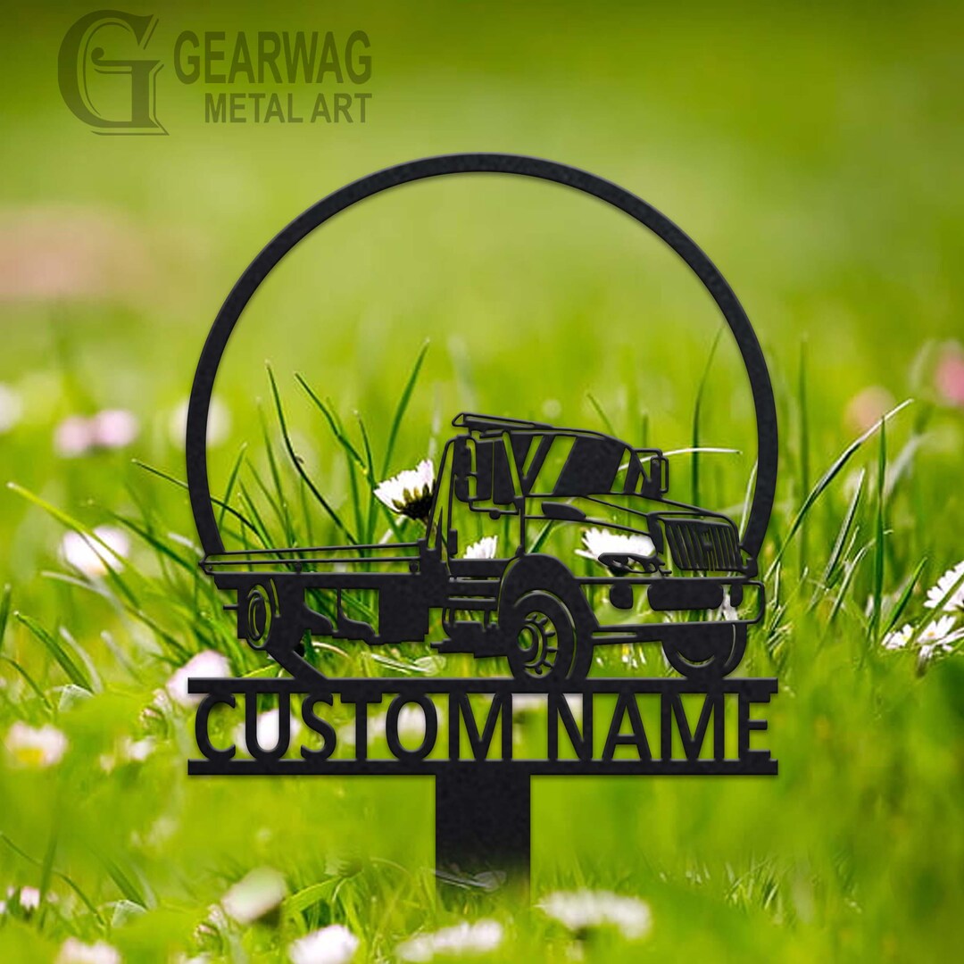 Personalized Tow Truck Garden Sign, Metal Yard Art, Custom Tow Truck ...