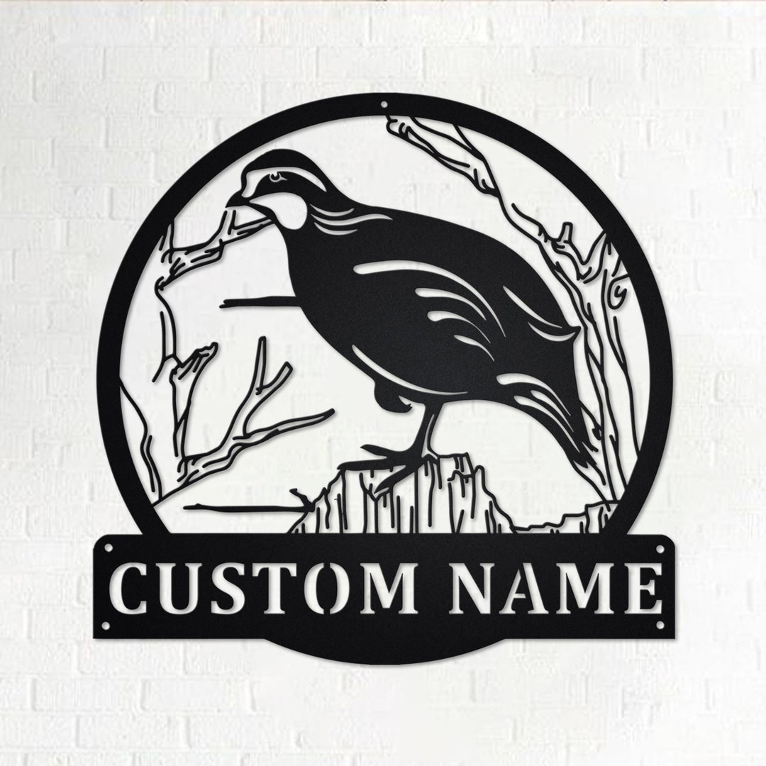 Custom Bobwhite Bird Metal Wall Art, Personalized Bobwhite Name Sign ...