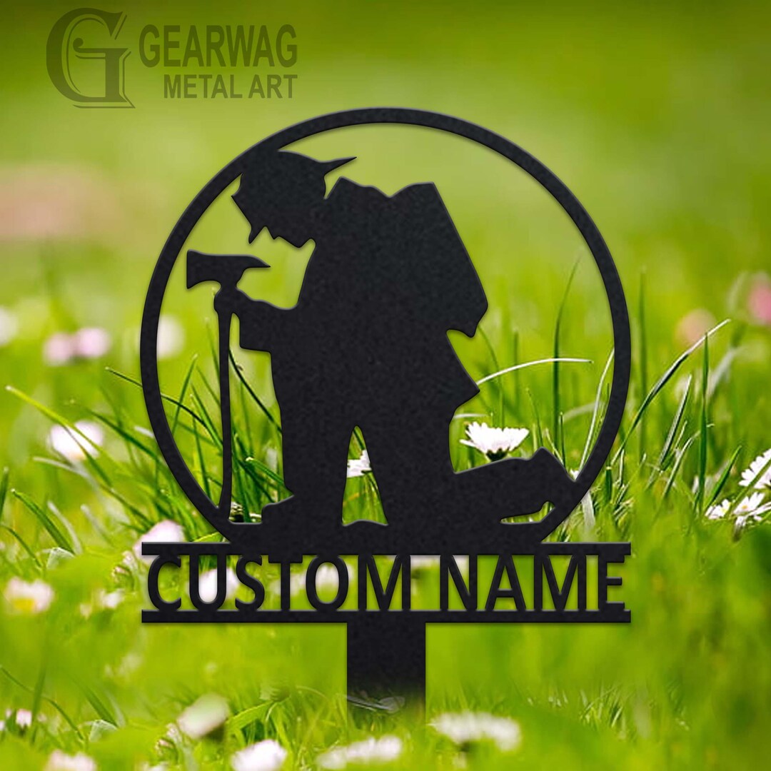 Personalized Fireman Metal Garden Sign: Custom Firefighter Yard Art - Etsy