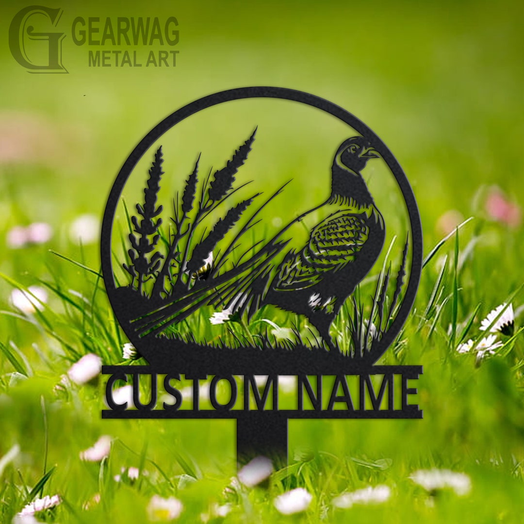 Personalized Pheasant Garden Sign: Metal Yard Art Decor - Etsy