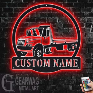Custom Tow Truck Metal Sign With LED Lights: Personalized Room Decor - Etsy
