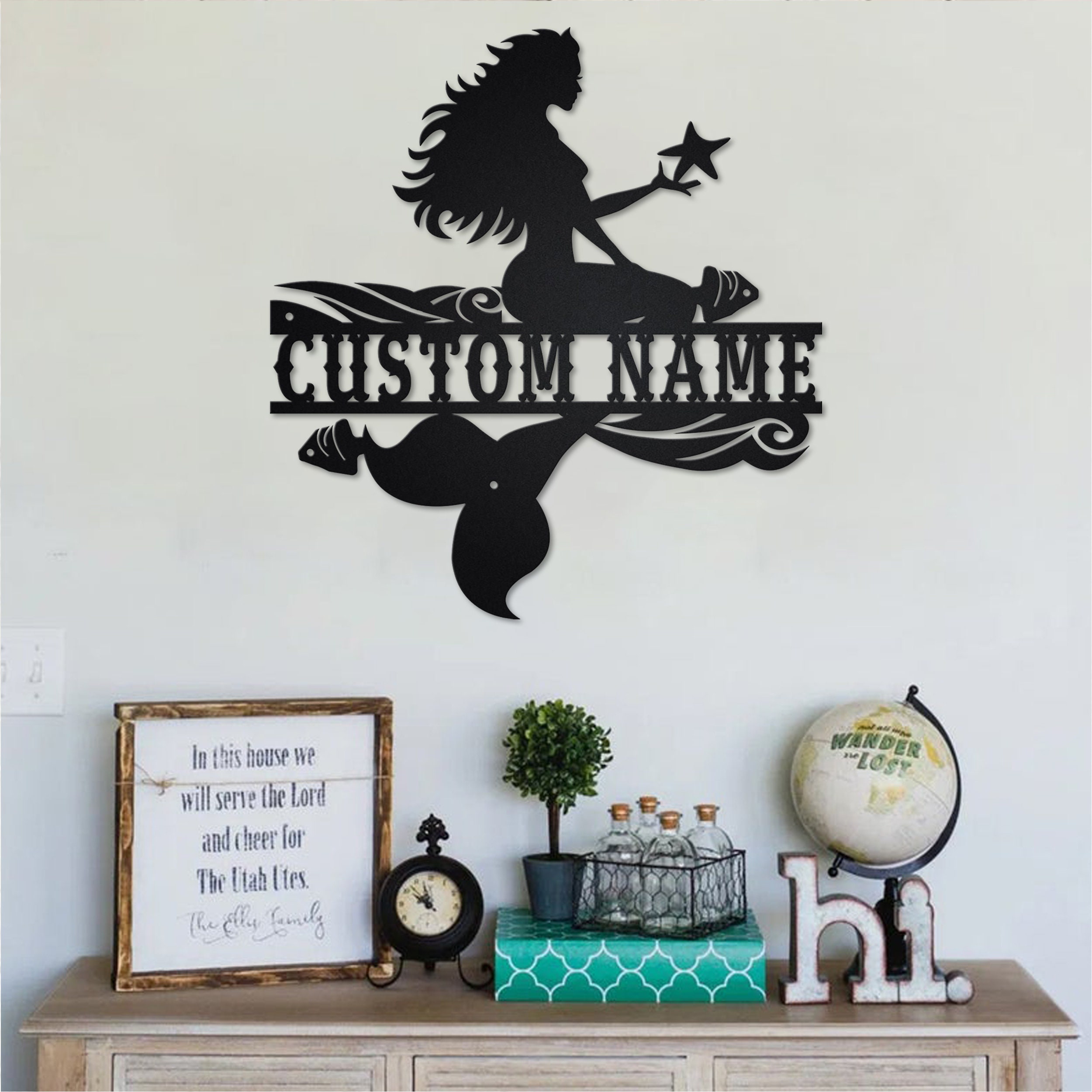 Custom Mermaid Metal Wall Art Personalized Mermaid Name Sign - Etsy