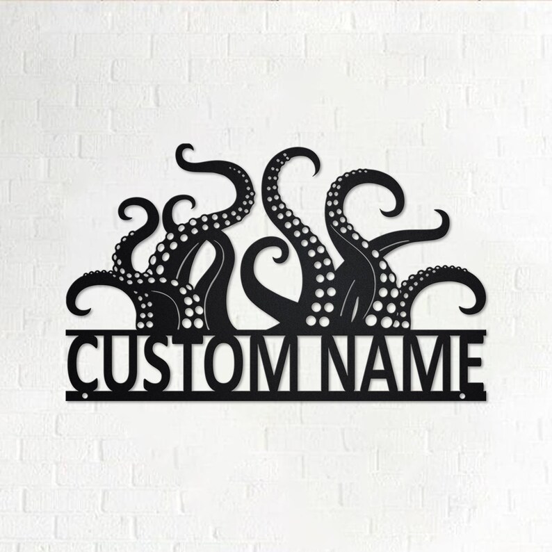 Custom Octopus Tentacles Metal Wall Art With LED Light - Etsy