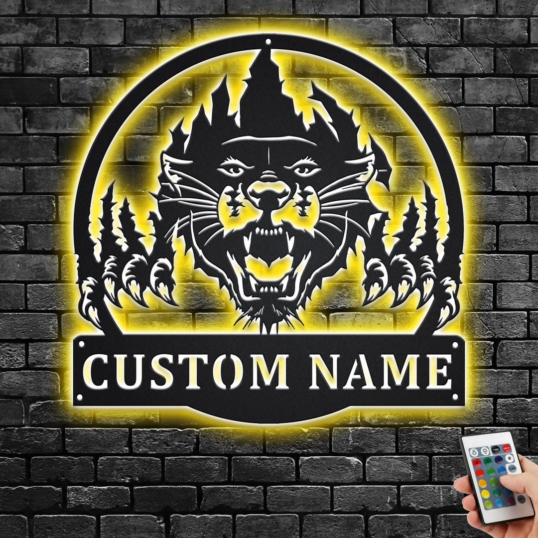 Custom Panther Claws Scratch Metal Wall Art With LED Light ...